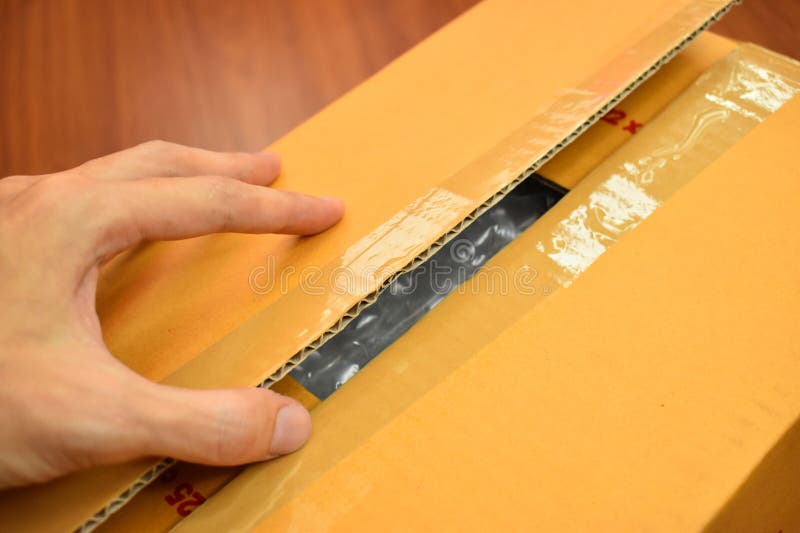 Human Open Brown Paper Box Packaging, Delivery Industry Stock Image ...