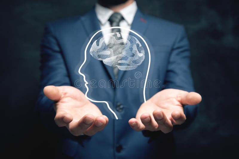 Human Outline and Brain from the Net Stock Photo - Image of style, logo ...