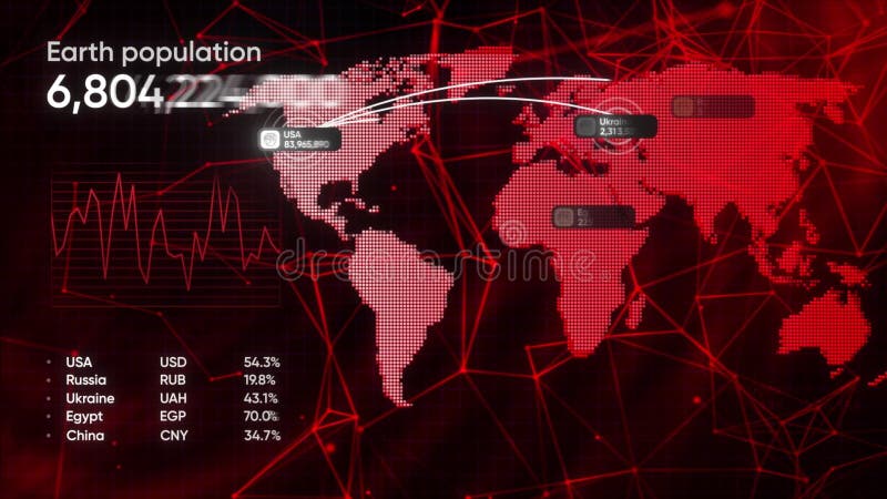 Overpopulation Concept. 4k Animation Showing the Most Populated Regions ...
