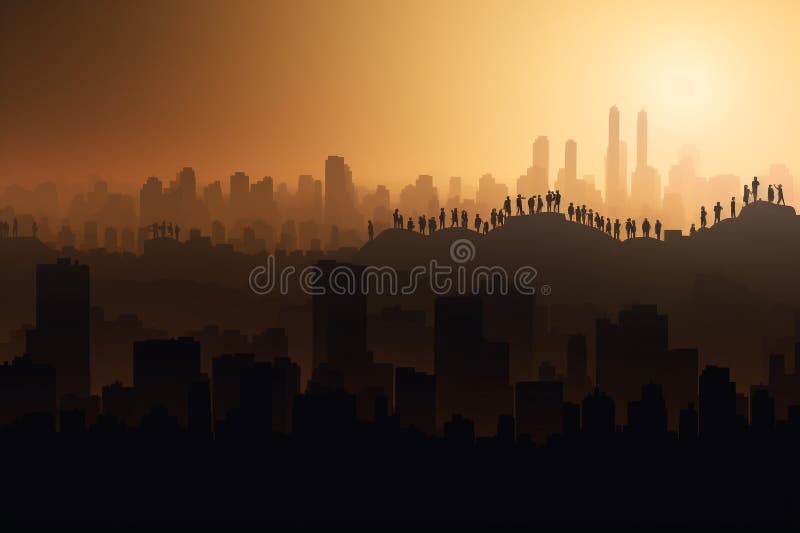 Human Overpopulation on Planet Earth Concept. Generative AI Stock ...