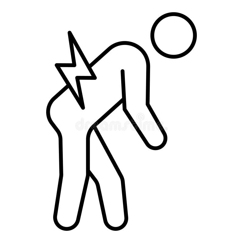 Human with Pain Thin Line Icon, Stiffness when Walking Concept. Vector ...