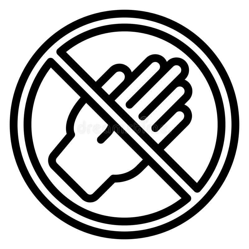 Human Palm Hand Ban Line Icon, Prohibited Elements Concept. Vector ...