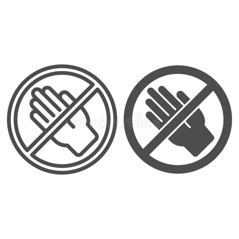 Human Palm Hand Ban Line and Solid Icon, Prohibited Elements Concept ...