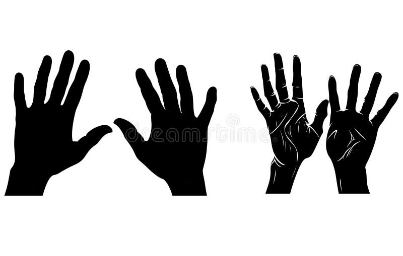 Human Palm Hand Vector Silhouette,Silhouette Model Palm People Hand ...