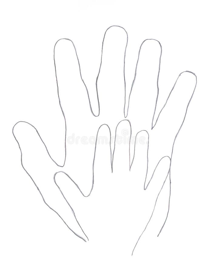 Human palm sketch stock illustration. Illustration of mother - 12357170