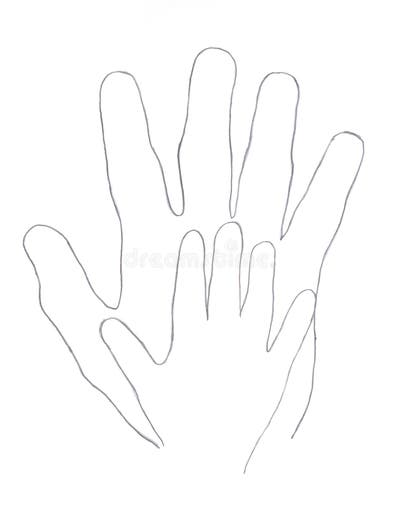 Human palm sketch stock illustration. Illustration of mother - 12357170
