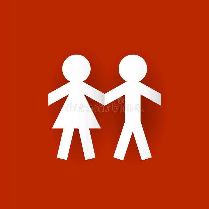 Human Paper Cut Figures in a Row. Vector Stock Vector - Illustration of ...