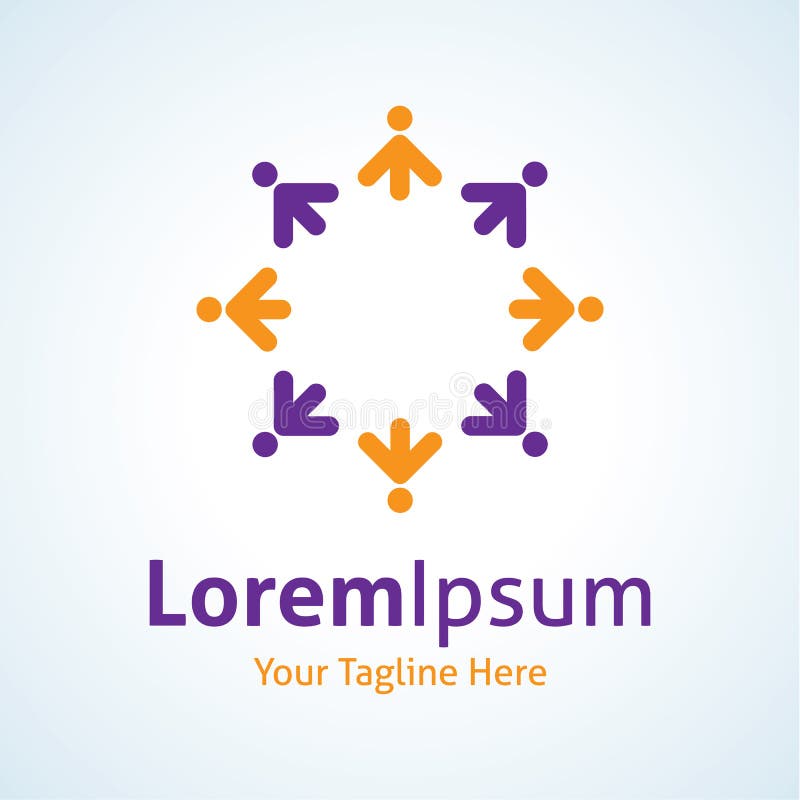 Human Partnership Progress Arrow Spread Direction Logo Icon Stock ...