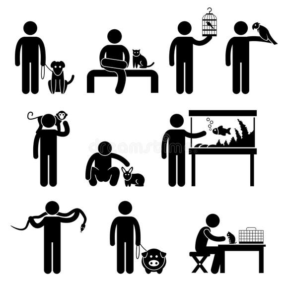 Human and Pets Pictogram stock vector. Illustration of fish - 27266208