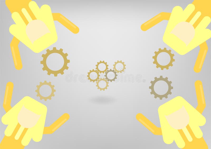 Human with Pharaoh Head. Gear Wheel Connection Stock Vector ...