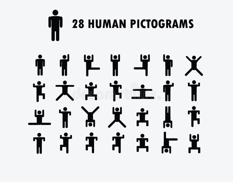 Human Pictogram Icons stock vector. Illustration of stick - 51730215