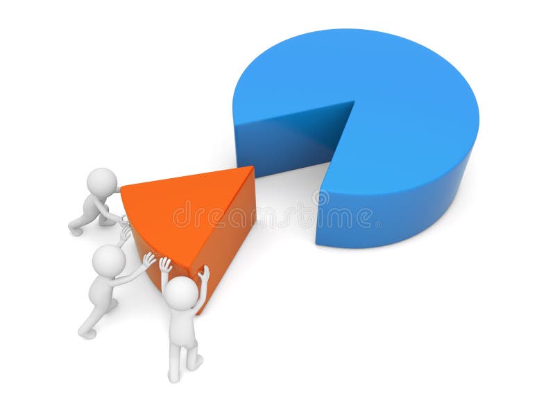 Human with pie chart stock illustration. Illustration of colorful ...