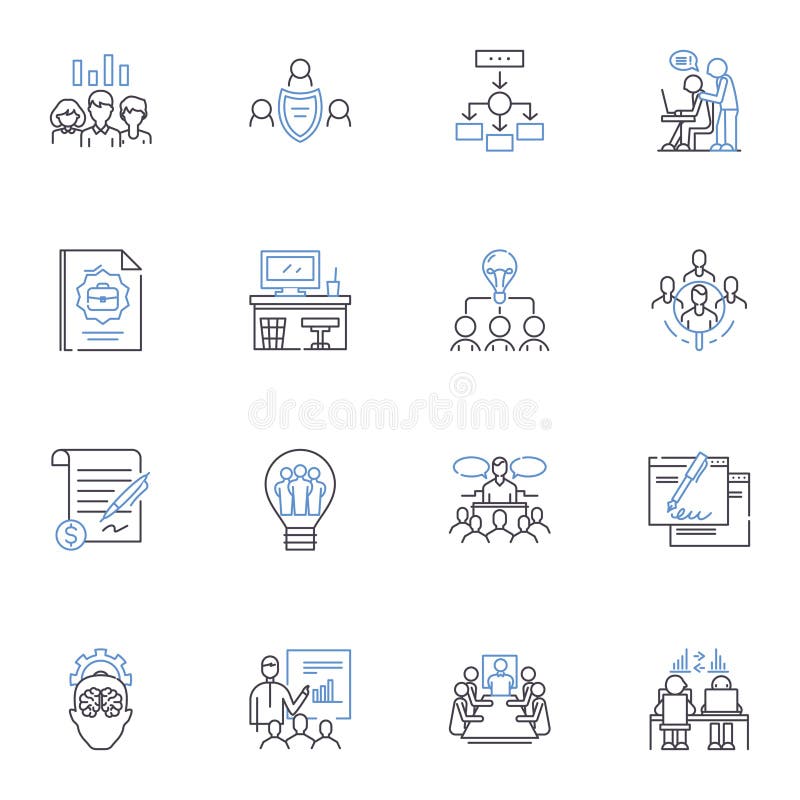 Human Planning Line Icons Collection. Strategy, Forecasting, Scheduling ...
