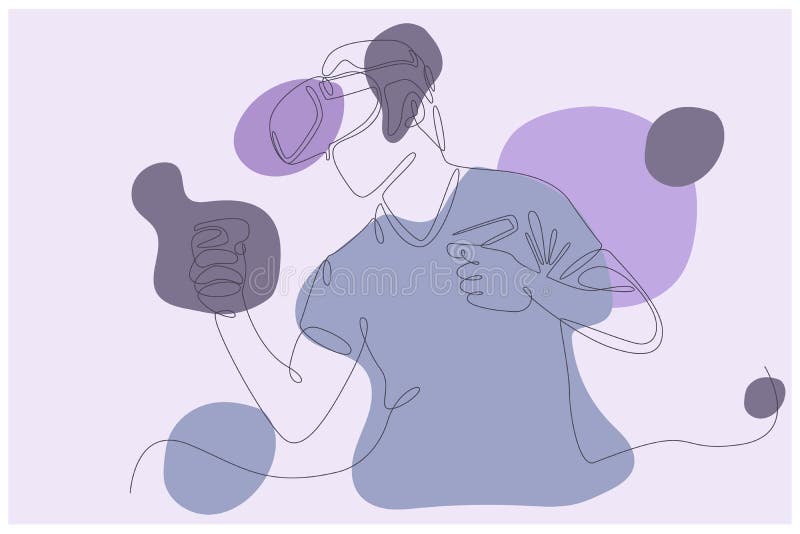 Human Playing Virtual Reality Games Background Vector Stock Vector ...