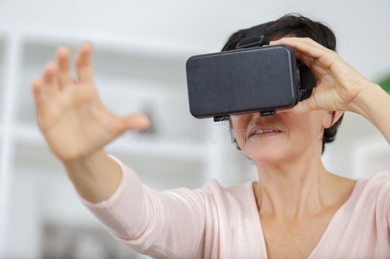 Human Playing Virtual Reality at Home Stock Photo - Image of eyewear ...
