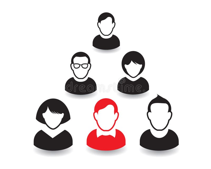 Human Portrait and Icon. Vector Illustration. Office Team. Stock ...