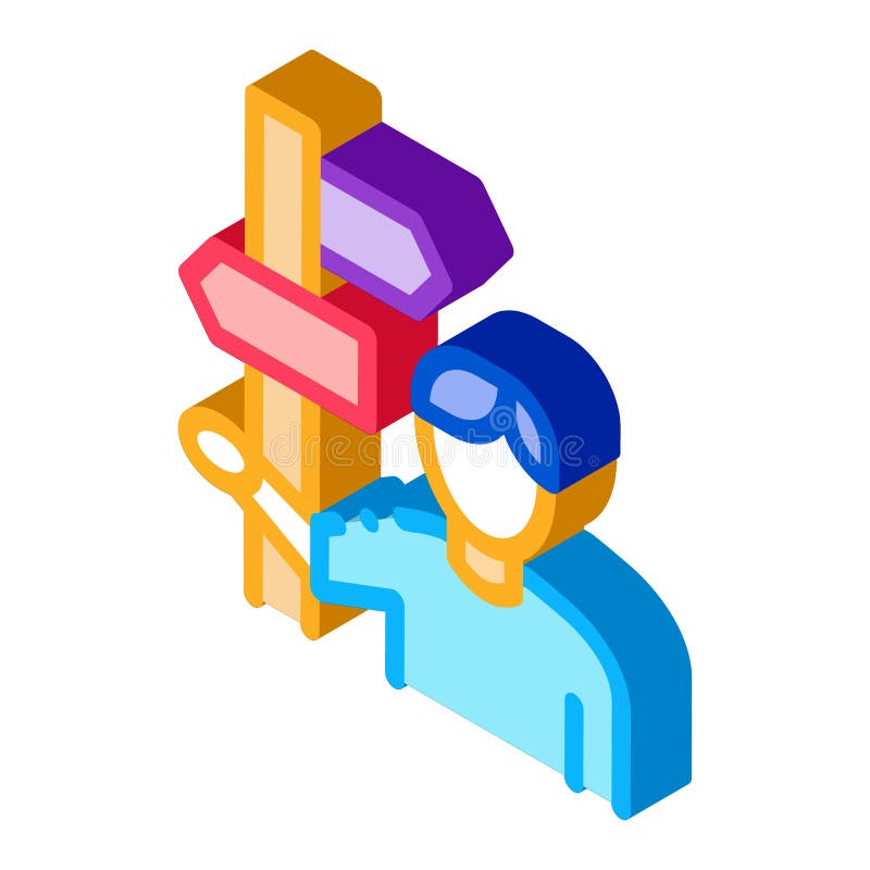 Human Post Column Isometric Icon Vector Illustration Stock Vector ...