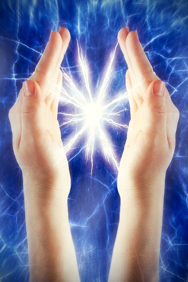 Hands And Electric Discharge. Stock Photo - Image of hands, physics ...