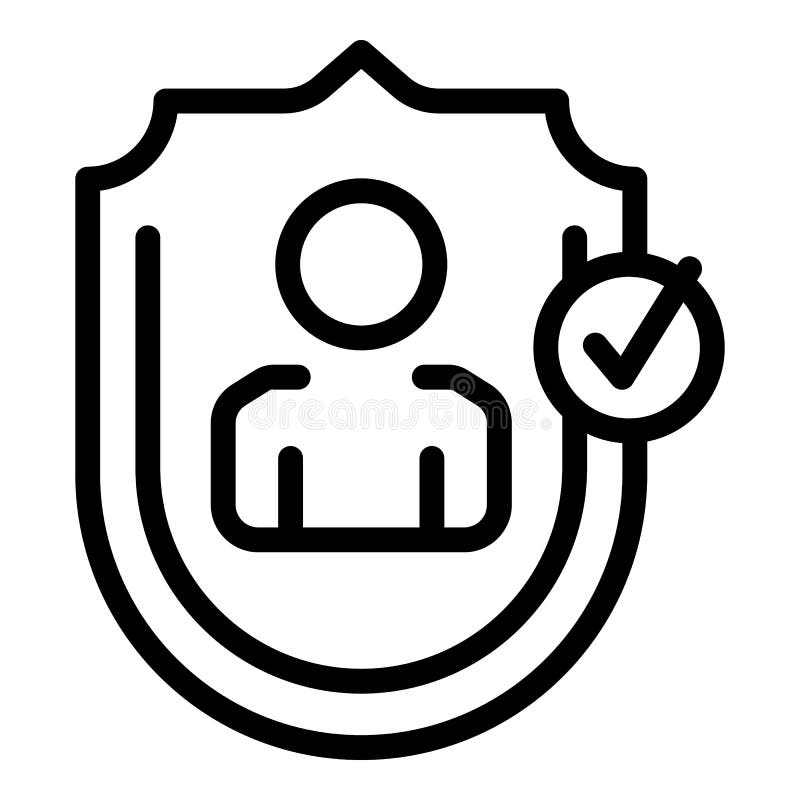 Human Privacy Icon, Outline Style Stock Vector - Illustration of secure ...