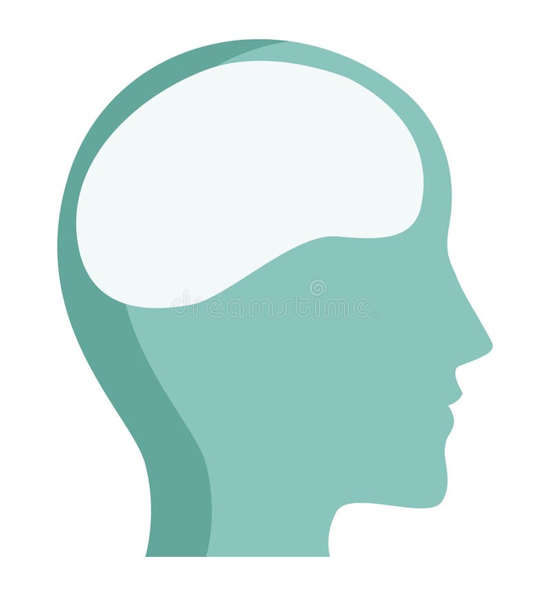 Human profile and brain stock vector. Illustration of profile - 230389598