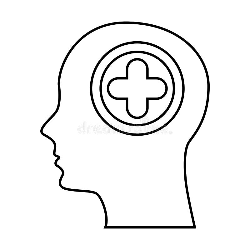 Human profile with cross stock vector. Illustration of shape - 90846495