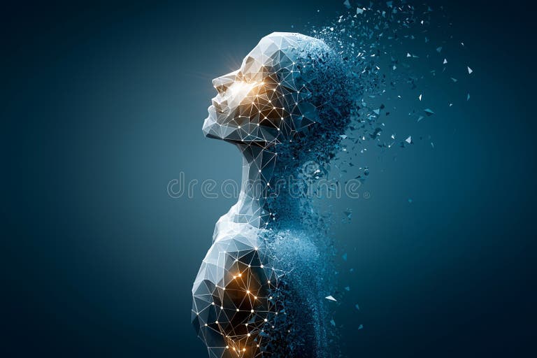 Human Profile with Digital Fragmentation and Light. Abstract for ...