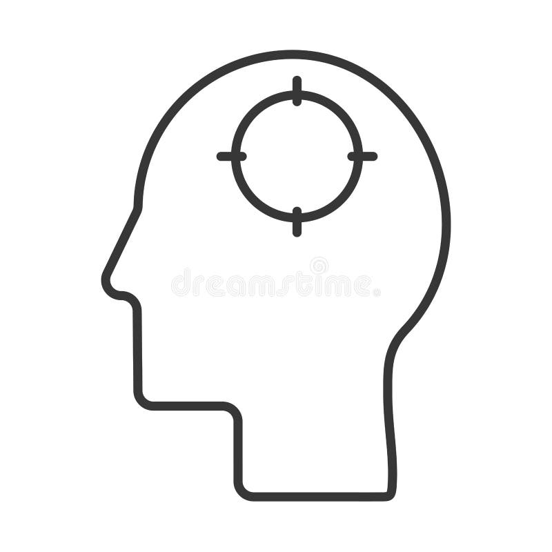 Human Profile Head with Target Stock Vector - Illustration of success ...
