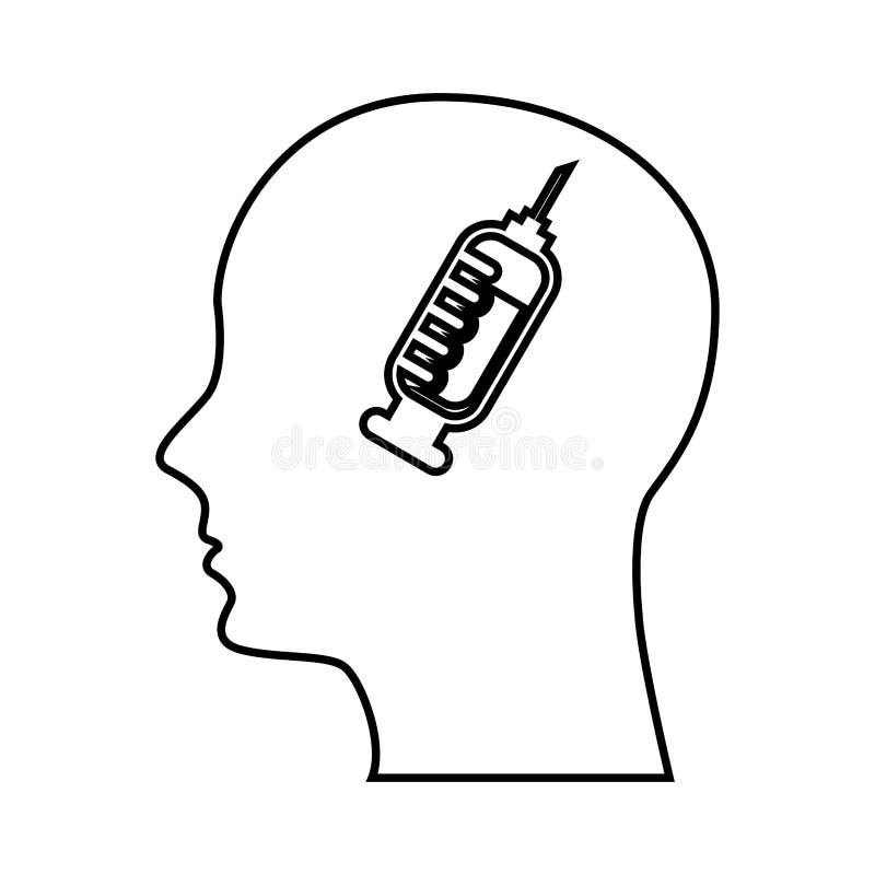 Human Profile with Injection Stock Vector - Illustration of sketch ...