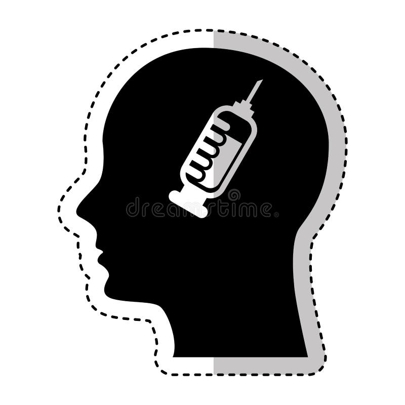 Human Profile with Injection Stock Vector - Illustration of design ...