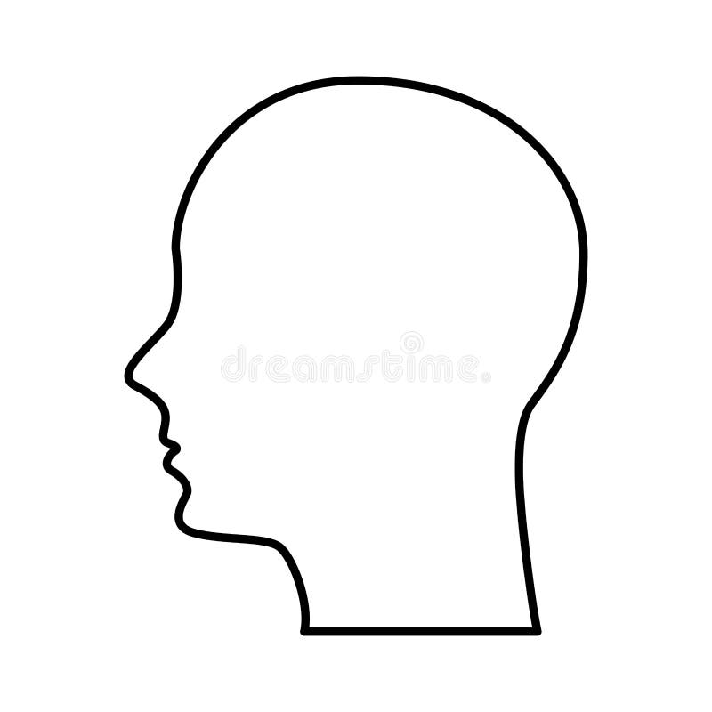 Male Head Side View with Brains Icon in Trendy Design Style. Male Head ...