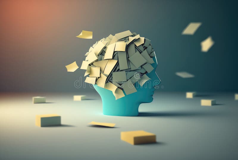 Human Profile, Notes Stickers - Brain. Concept Idea New Knowledge ...