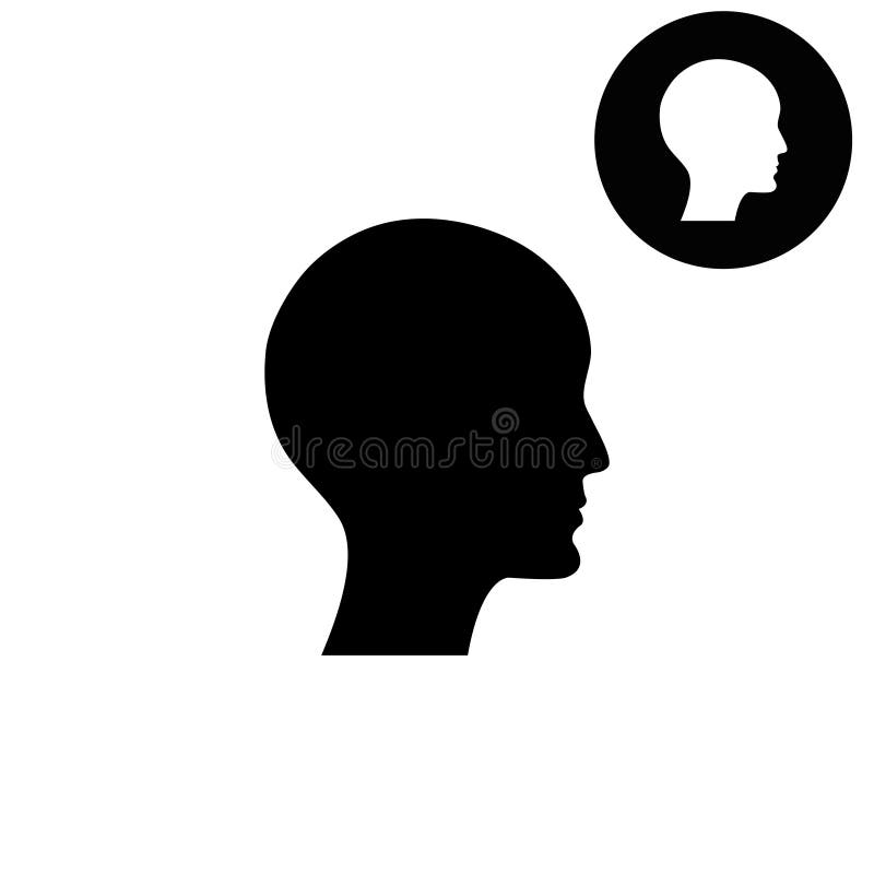 Human Profile Picture - White Vector Icon Stock Vector - Illustration ...