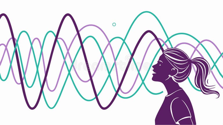 Human Profile with Sound Waves Audio Visualizer, Vector Design ...
