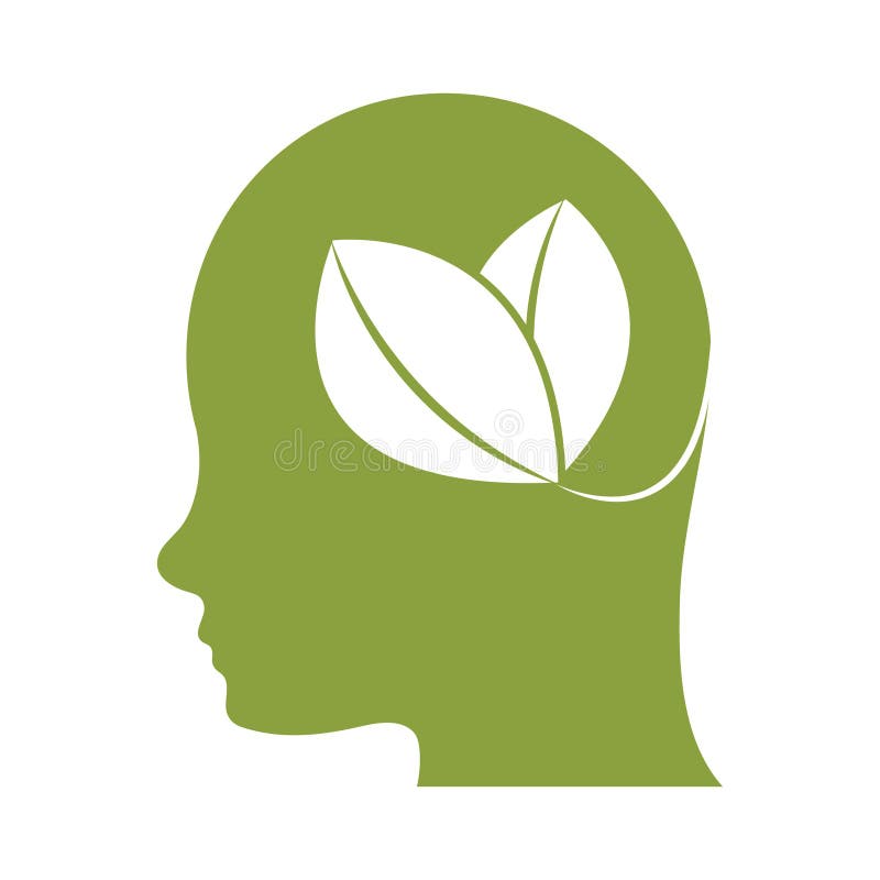 Human profile think green stock vector. Illustration of brain - 237445463