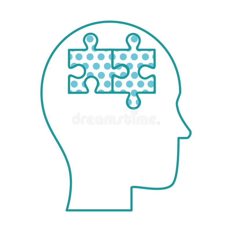 Puzzle Pieces Forming Profile Stock Vector - Illustration of marketing ...
