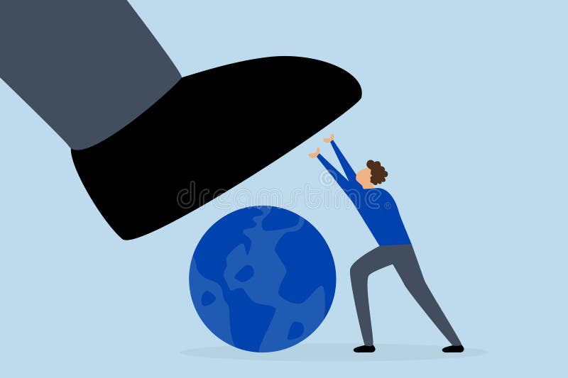 Human Protect the World from Evil that Destroy Stomp Stock Vector ...
