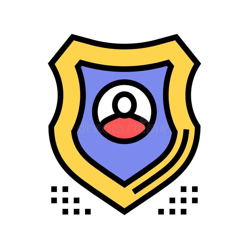 Human Protection Shield Color Icon Vector Illustration Stock ...
