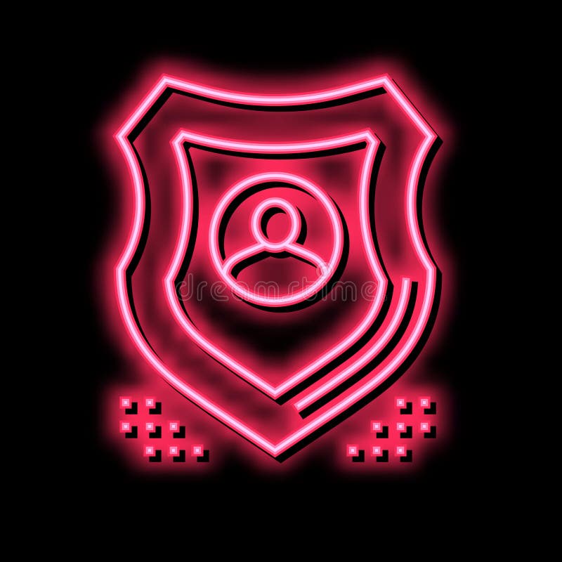 Human Protection Shield Neon Glow Icon Illustration Stock Vector ...