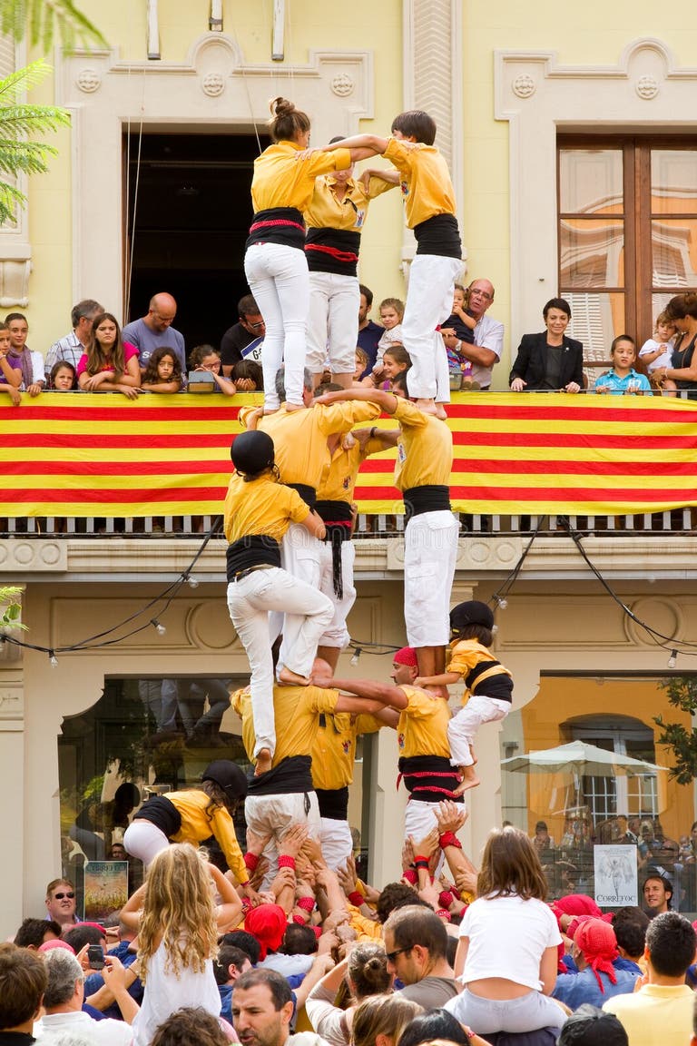 517 Catalan Human Pyramid Stock Photos - Free & Royalty-Free Stock ...