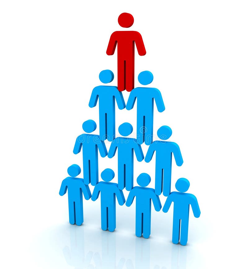 Human Pyramid Concept 3d Illustration Stock Illustration - Illustration ...