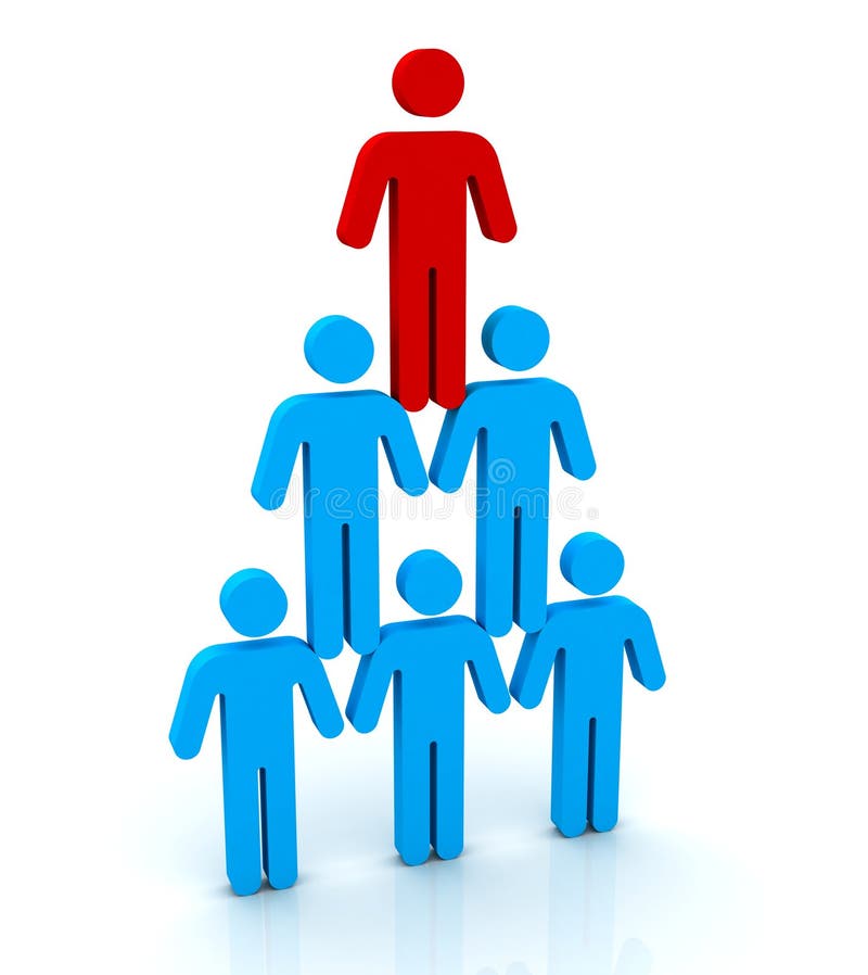 Human Pyramid Concept 3d Illustration Stock Illustration - Illustration ...