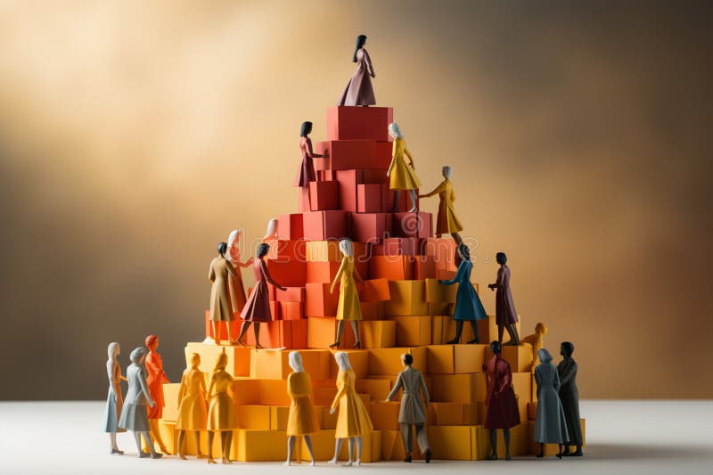 Human Pyramid of Diverse Paper Cut-outs Embodies the Power of Teamwork ...