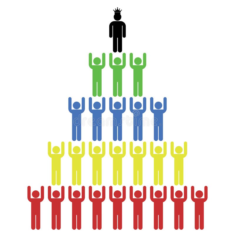Human Pyramid Isolated on White Vector Illustration Stock Vector ...