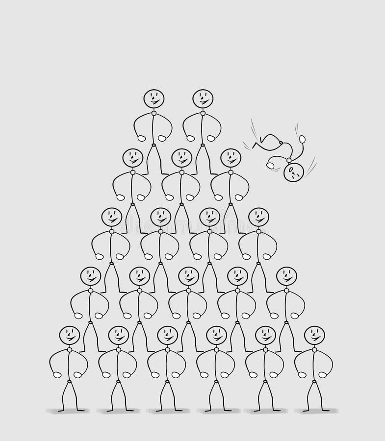 Human pyramid stock illustration. Illustration of fall - 61190530