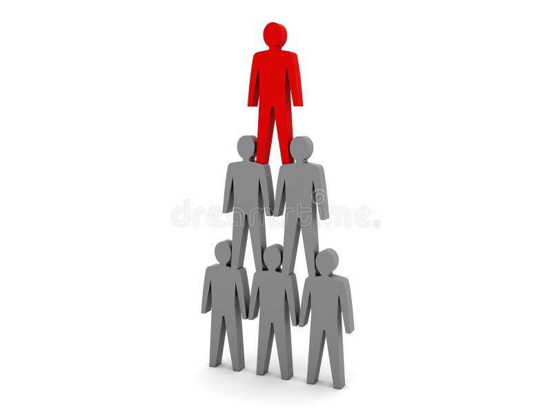 Human Pyramid. Team Hierarchy. Company Boss Stock Illustration ...