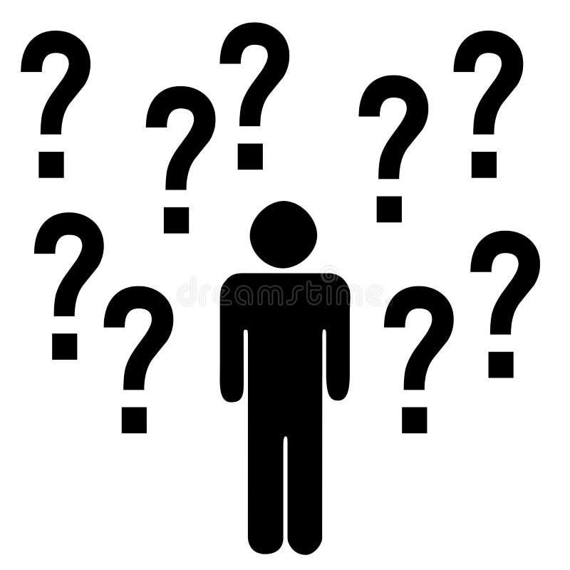 Human with Question Mark Symbol Stock Illustration - Illustration of ...