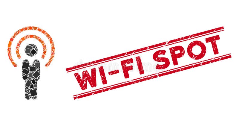 Human Radio Source Mosaic and Distress Wi-Fi Spot Seal with Lines Stock ... Human Radio Source Mosaic and Distress Wi-Fi Spot Seal with Lines Stock ...
