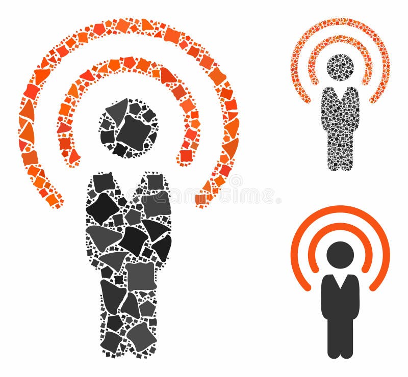 Human Radio Source Mosaic Icon of Bumpy Parts Stock Illustration ...