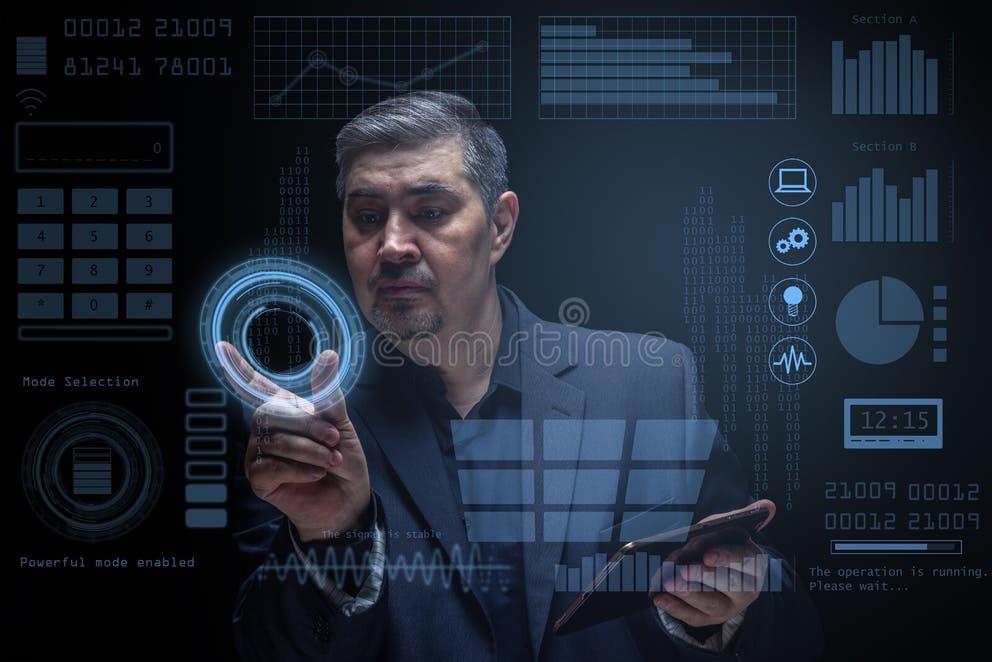 Human-readable Virtual Interface Stock Image - Image of display, modern ...