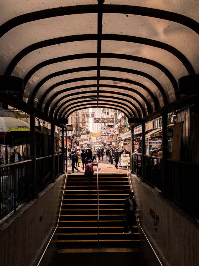 Human In Red Top Walking On Stair Picture. Image: 110655262